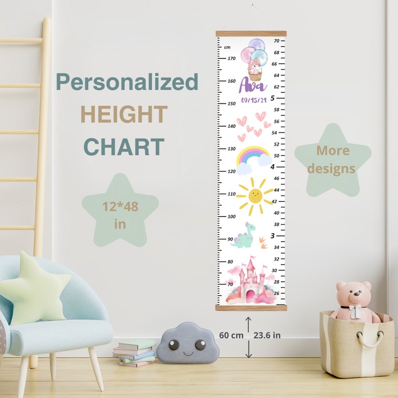 Dino Growth Chart Dinosaur Height Chart for Kids Family Height Chart ...