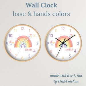 Personalized Kids Clock Rainbow Baby Shower Wall Decor Rainbow Baby ...