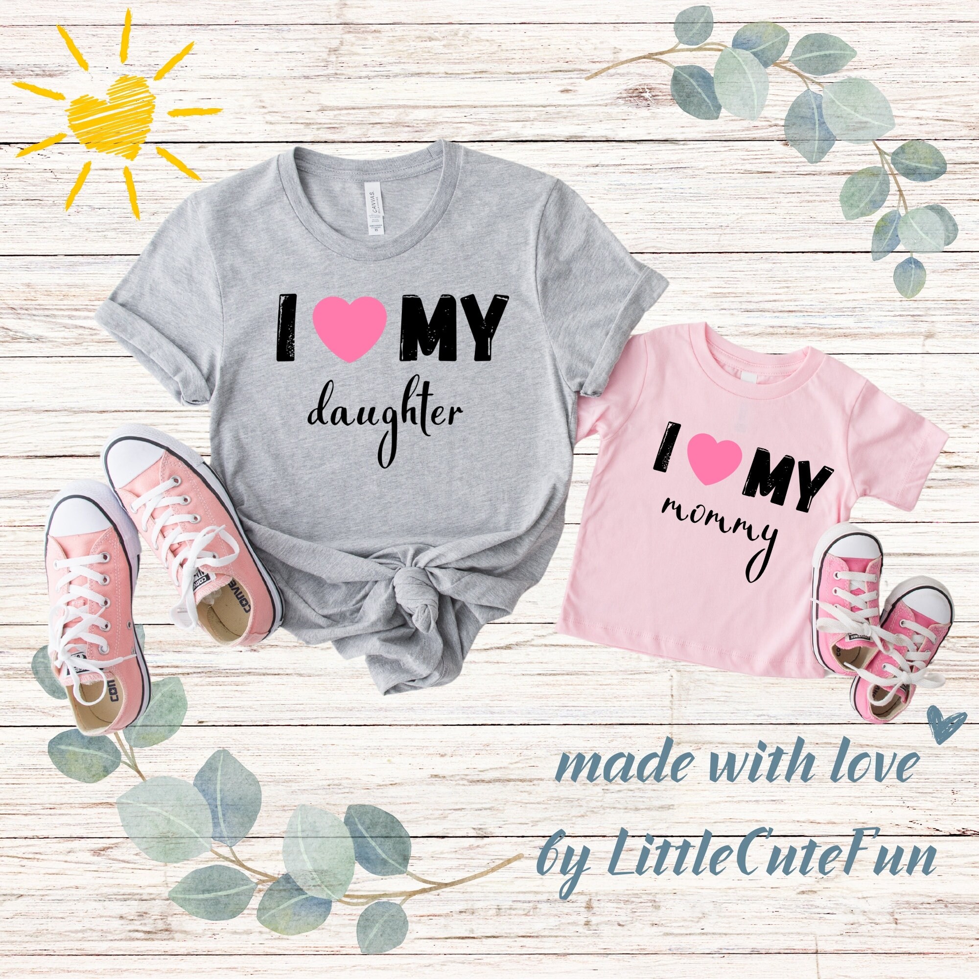 Mommy and Me Outfits Mama and Mini Shirts I Love My Daughter Tshirt ...