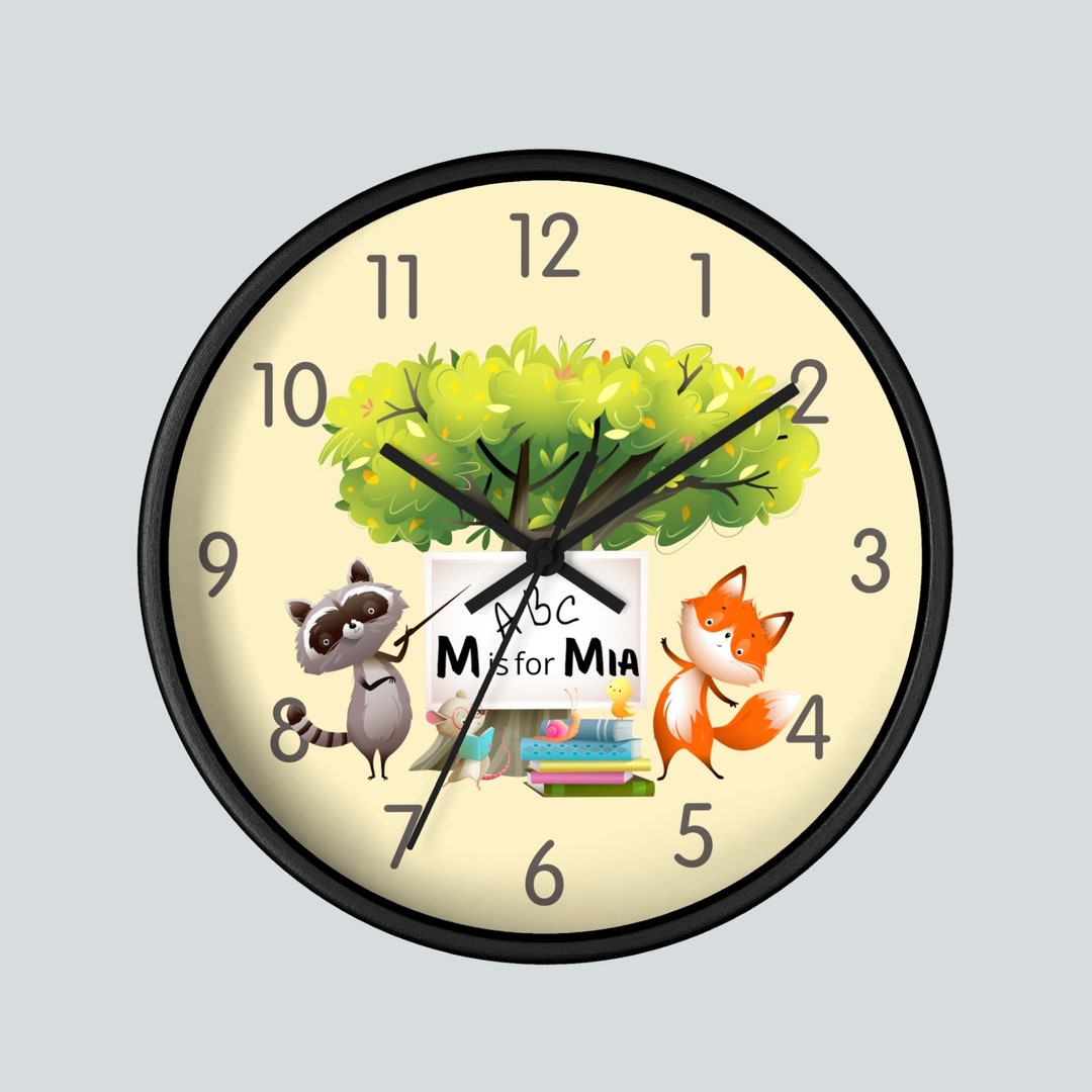 Personalized Clock for Kids Nursery Daycare Kids Room Decor Back to ...