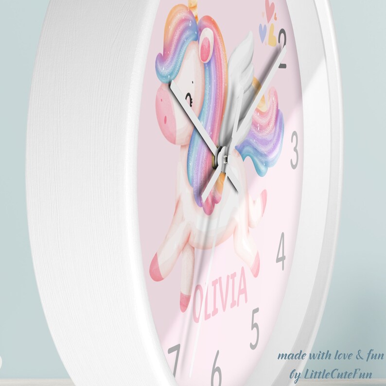 Personalized Clock for Kids Unicorn Wall Clock Unicorn Wooden Nursery Clock 1 Year Old Girl Gift ...