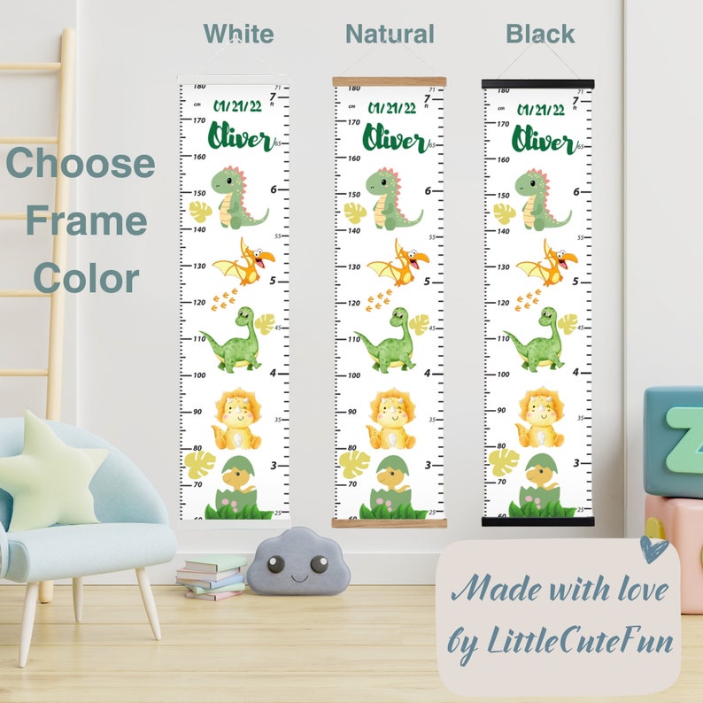 Growth Chart Dinosaur Dino Height Chart for Kids Dino Baby Shower Dino ...