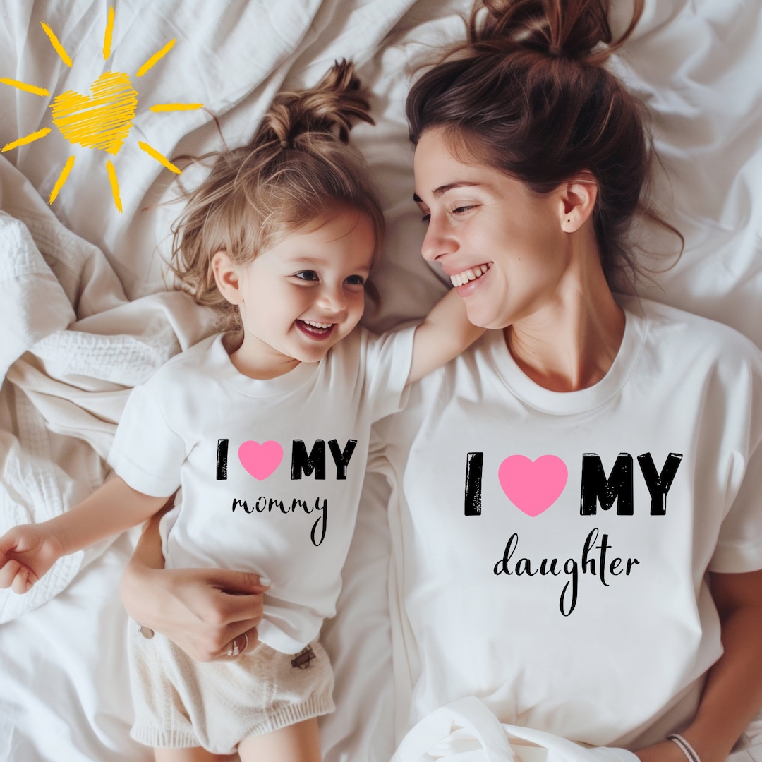 Mommy and Me Outfits Mama and Mini Shirts I Love My Daughter Tshirt ...