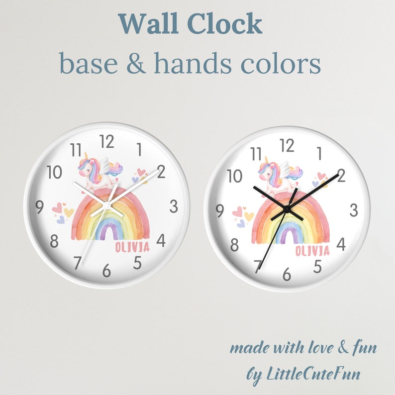 Kids Personalized Clock Rainbow Clock for Kid Room Nursery Clock ...