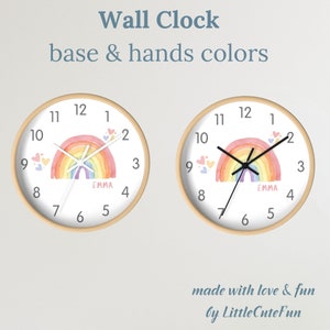 Personalized Kids Clock | Nursery Rainbow Clock Wall | Boho Kids Room ...