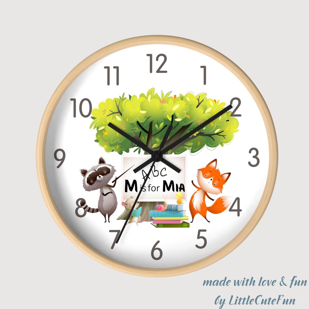 Back to School Personalized Clock for Kids Nursery Daycare Kids Room ...