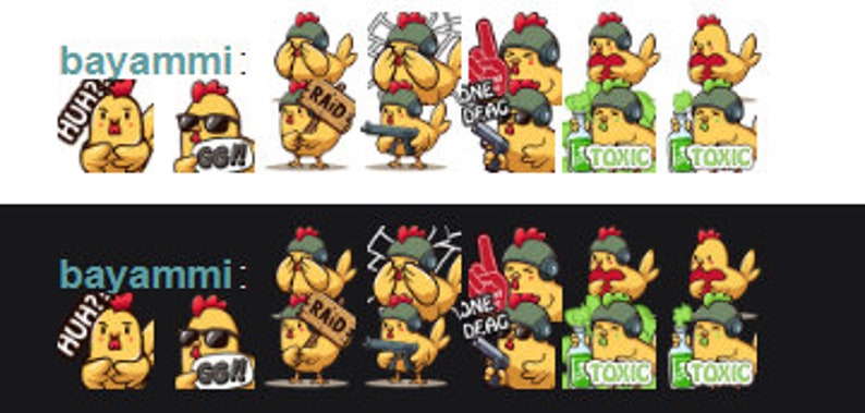 CSGO CS Twitch Sub Emotes, Cute CS Chicken Emotes for Twitch, Kick ...