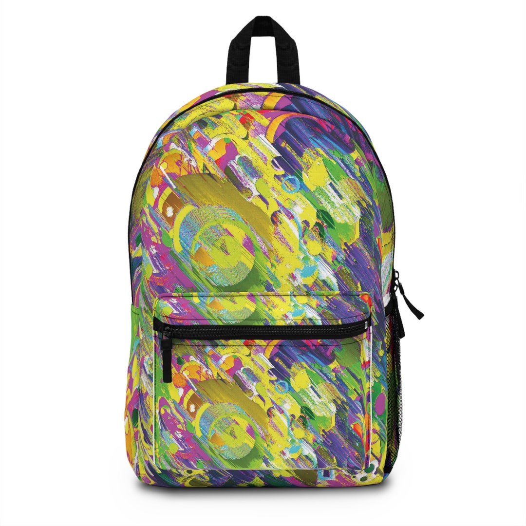 MMC Rainbow Drip Backpack Vivid Rainbow Drip Pattern Backpack Eye ...