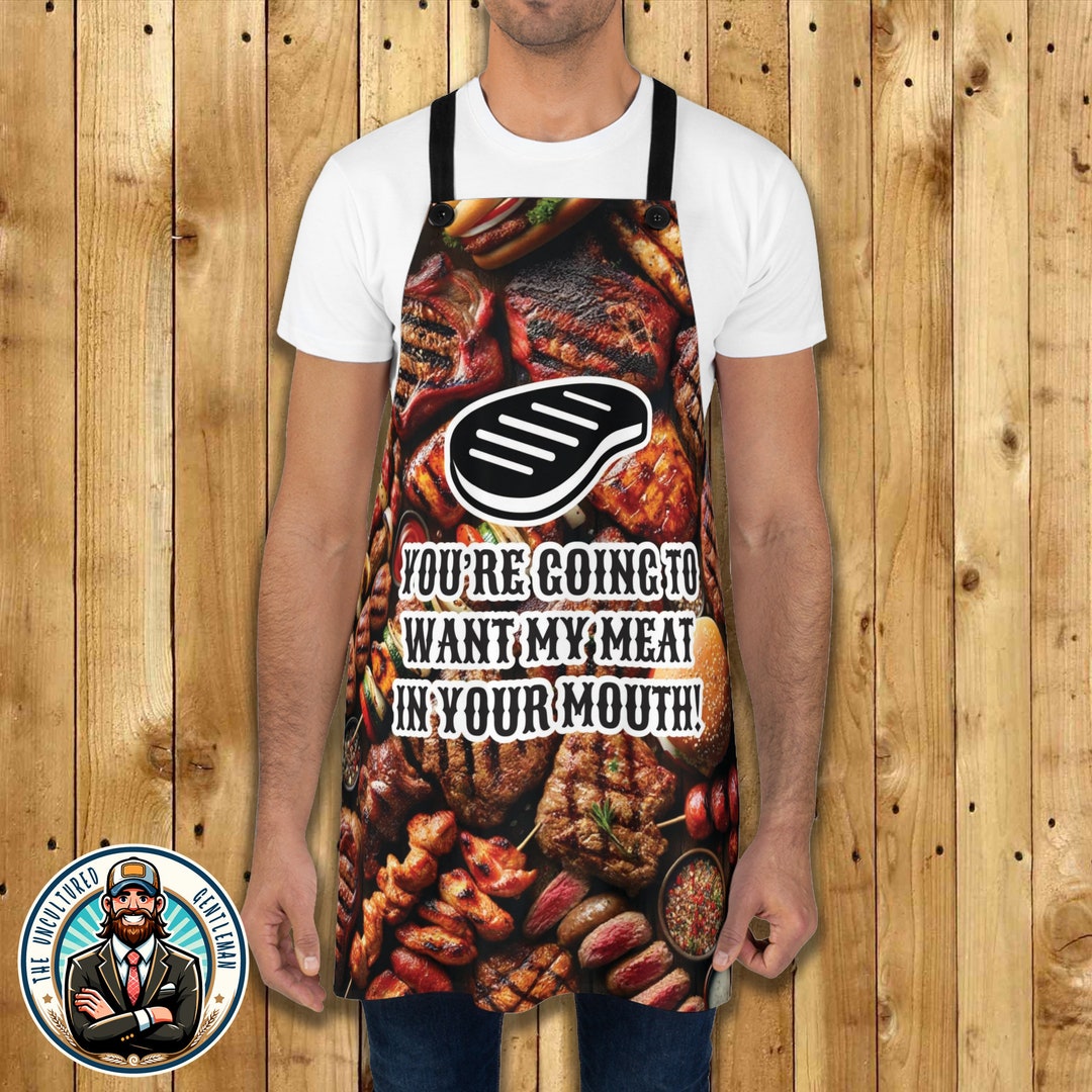 Meat in Your Mouth BBQ Meat Apron, Grill Apron, Personalized Apron ...
