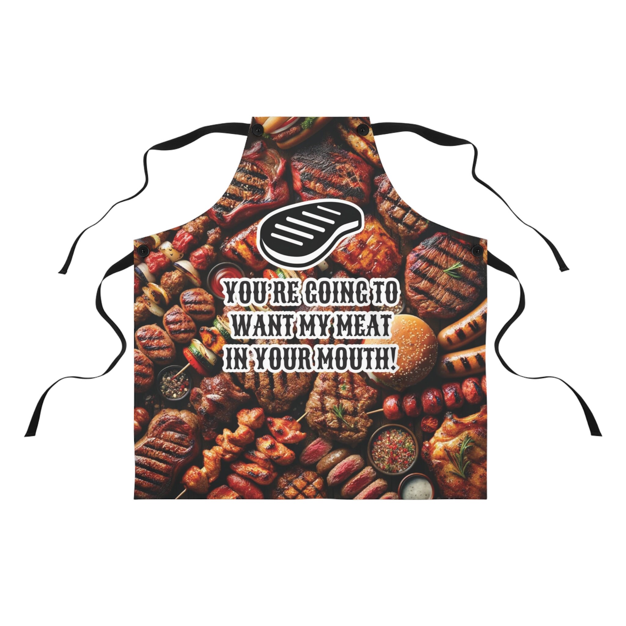 Meat in Your Mouth BBQ Meat Apron, Grill Apron, Personalized Apron ...