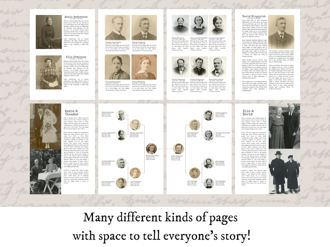 Family Ancestry Book Template A4 & Letter Size - Genealogy, Family Tree ...