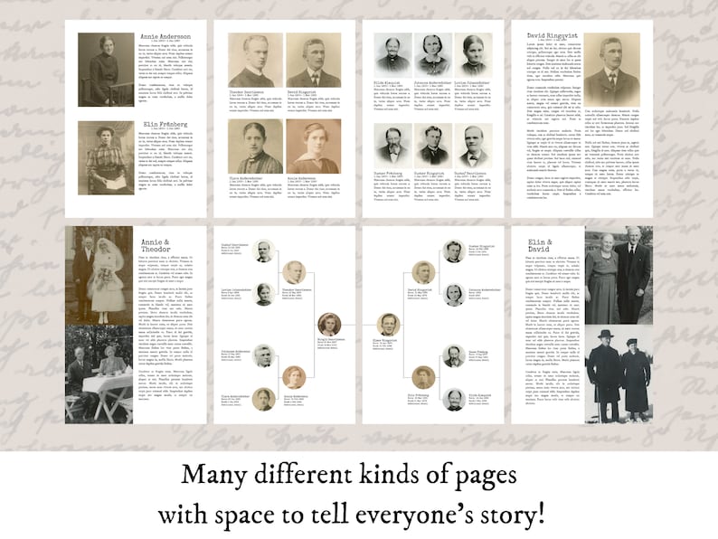 Family Ancestry Book Template A4 & Letter Size - Genealogy, Family Tree ...