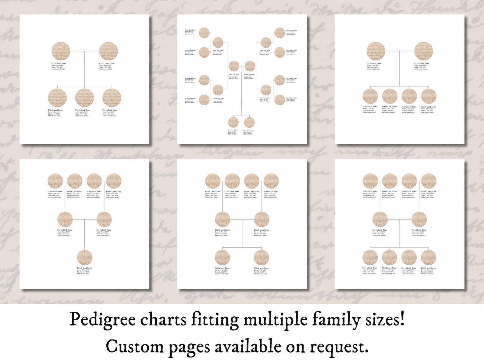 Square Family Ancestry Book Template A4 & Letter Size - Genealogy ...