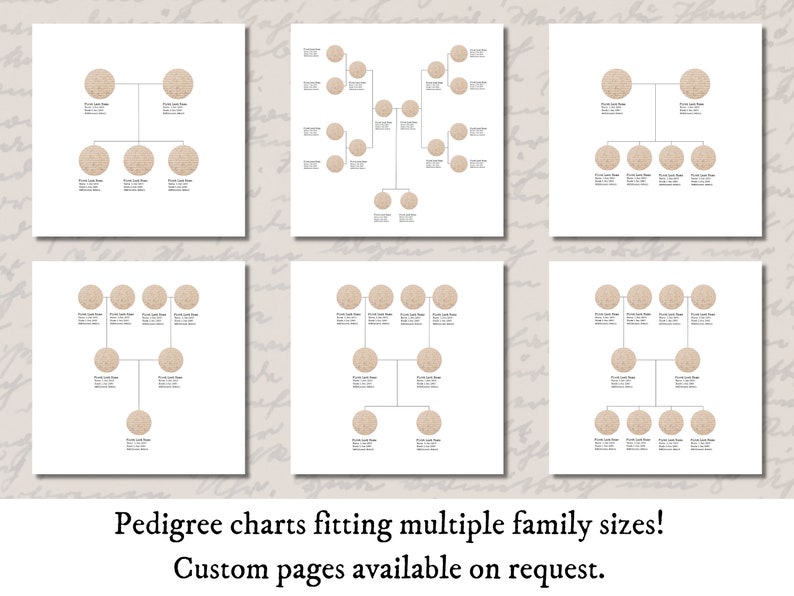Square Family Ancestry Book Template A4 & Letter Size - Genealogy ...