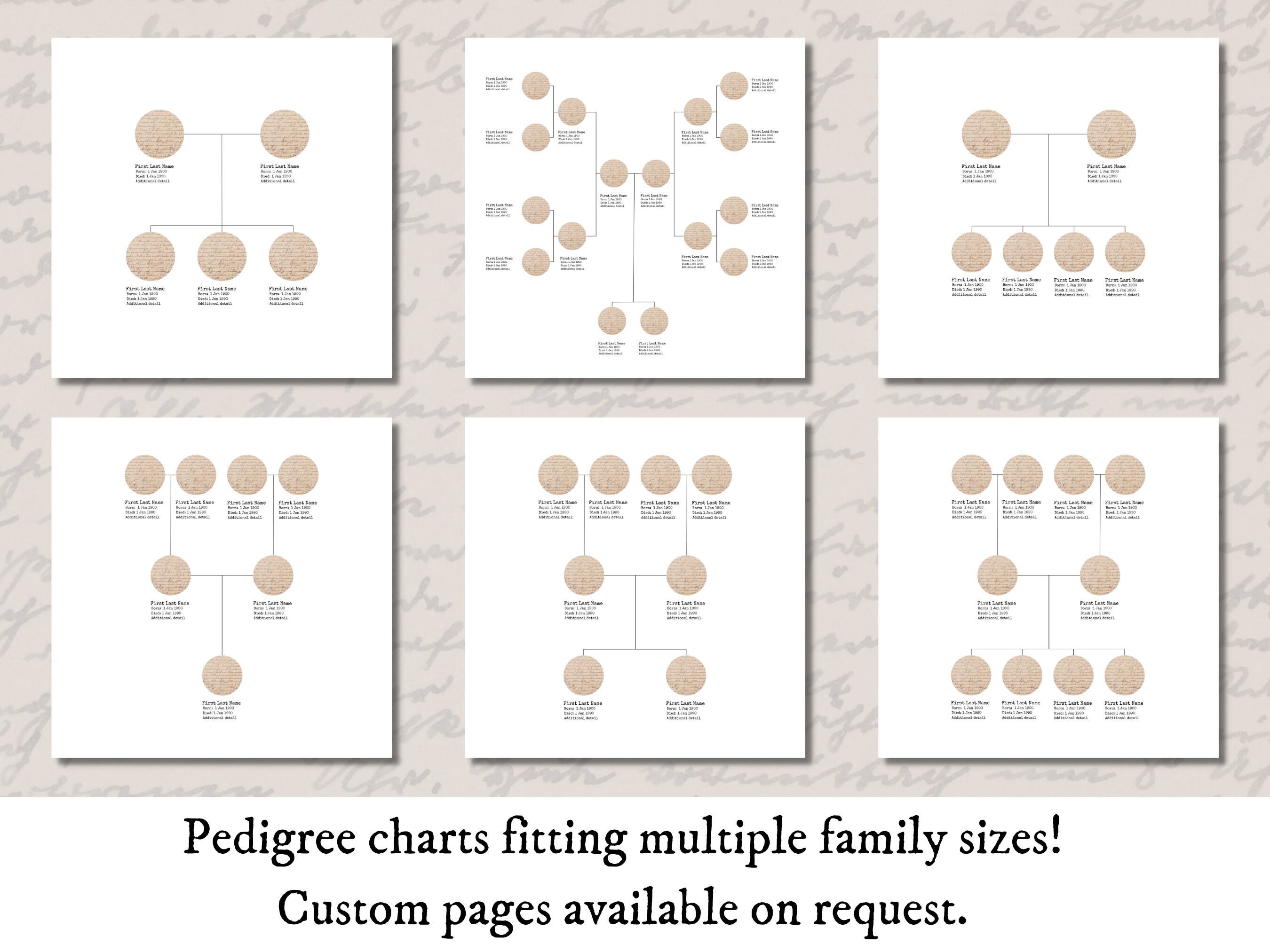 Square Family Ancestry Book Template A4 & Letter Size - Genealogy ...