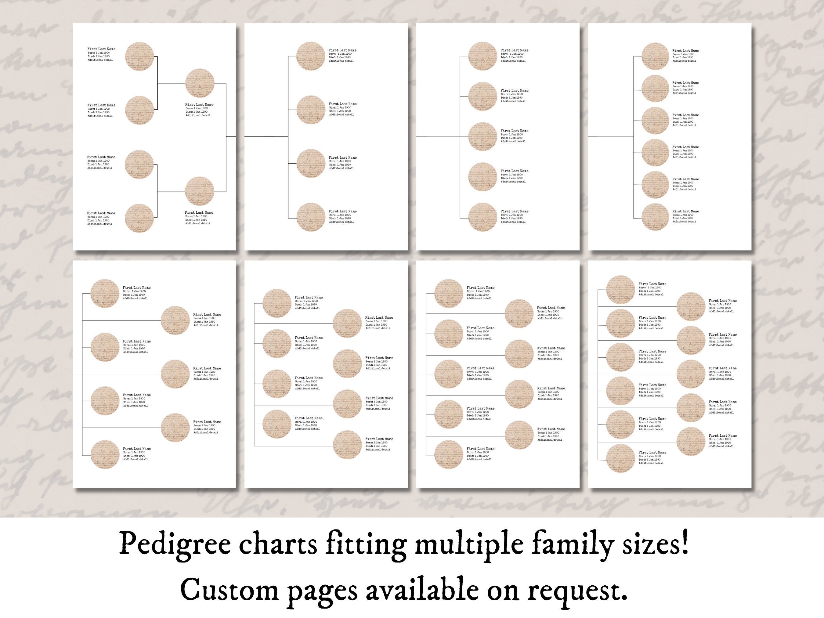 Family Tree Template A4 & Letter Size - Genealogy, Family History ...