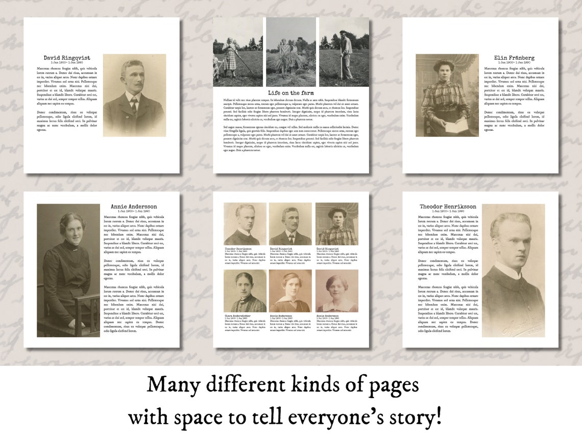 Square Family Ancestry Book Template A4 & Letter Size - Genealogy ...