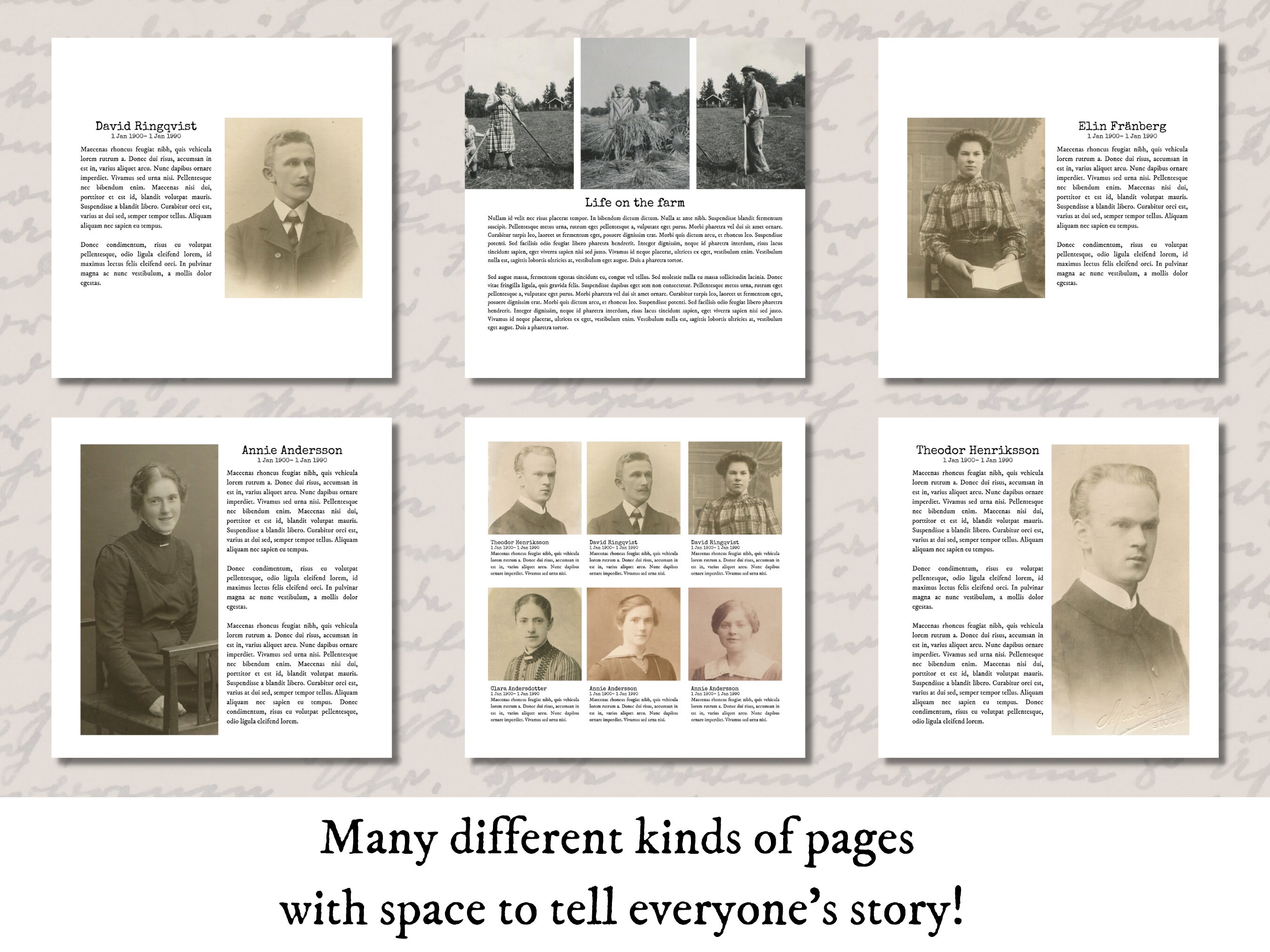 Square Family Ancestry Book Template A4 & Letter Size - Genealogy ...