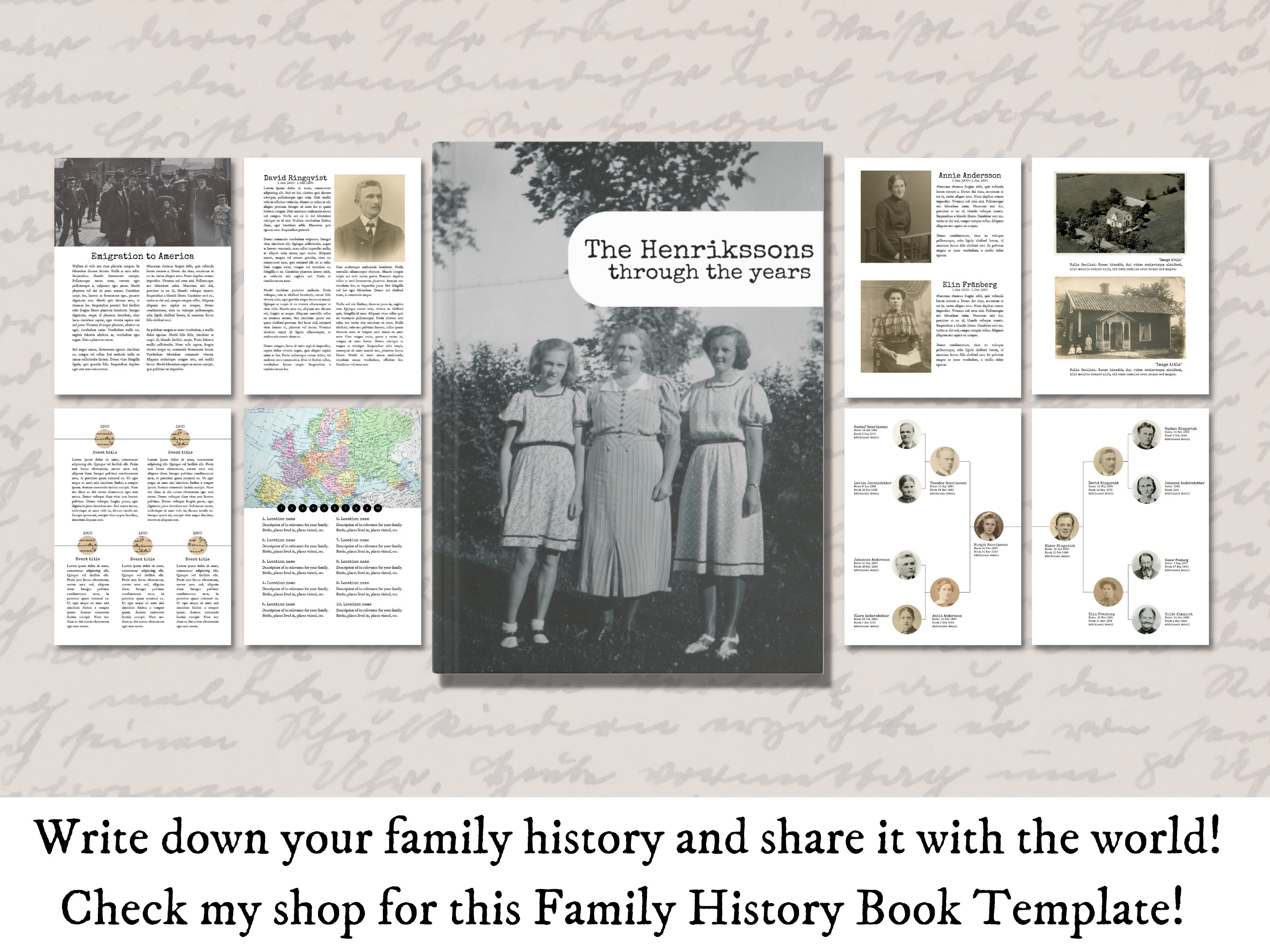 9 Generation Family Tree Spreadsheet Template for Google Sheets ...