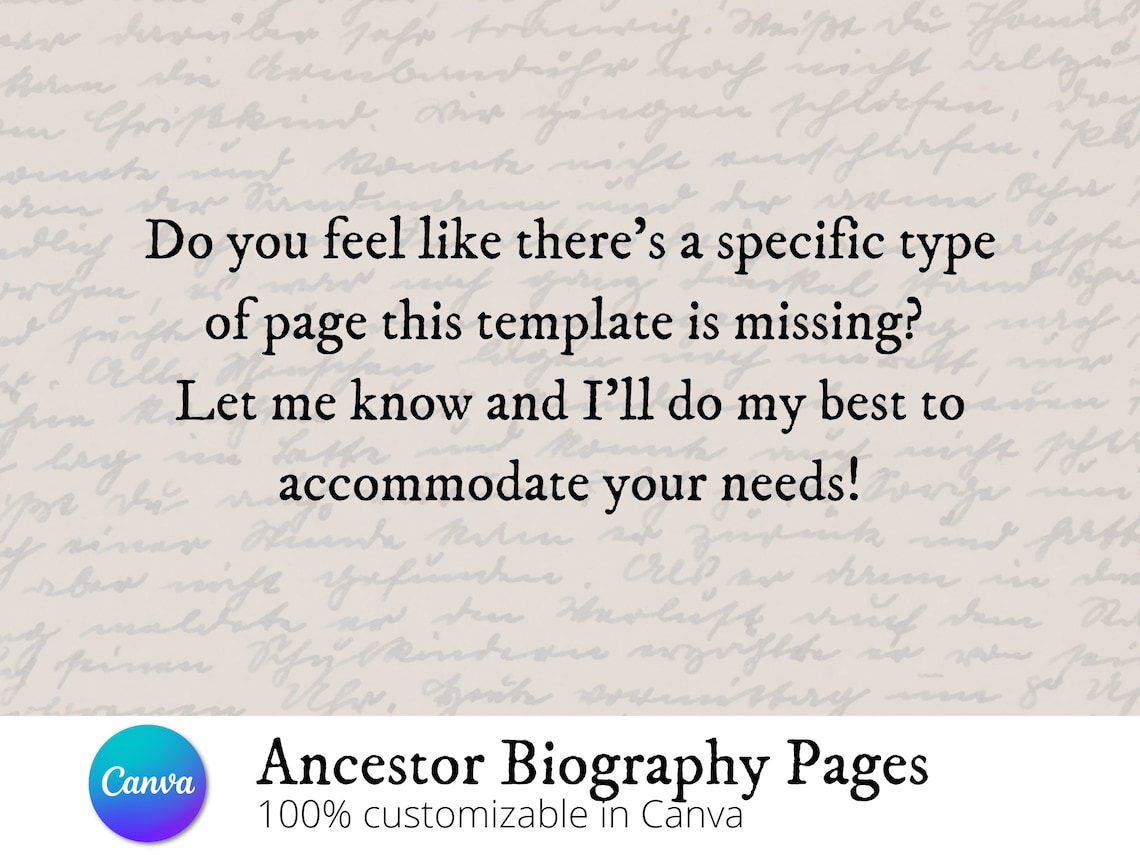 Ancestor Biography Pages Template A4 Size - Genealogy, Family History ...