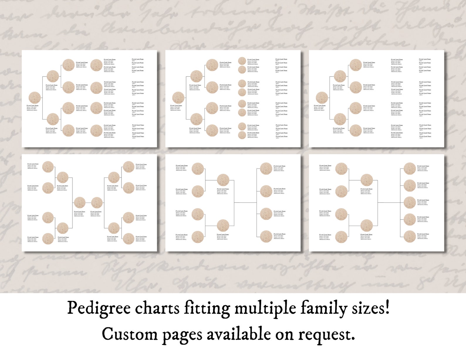 Family Tree Template A4 & Letter Size - Genealogy, Family History ...
