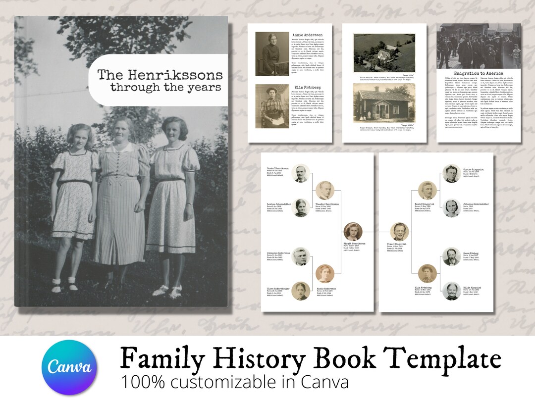 Family Ancestry Book Template A4 & Letter Size - Genealogy, Family Tree ...