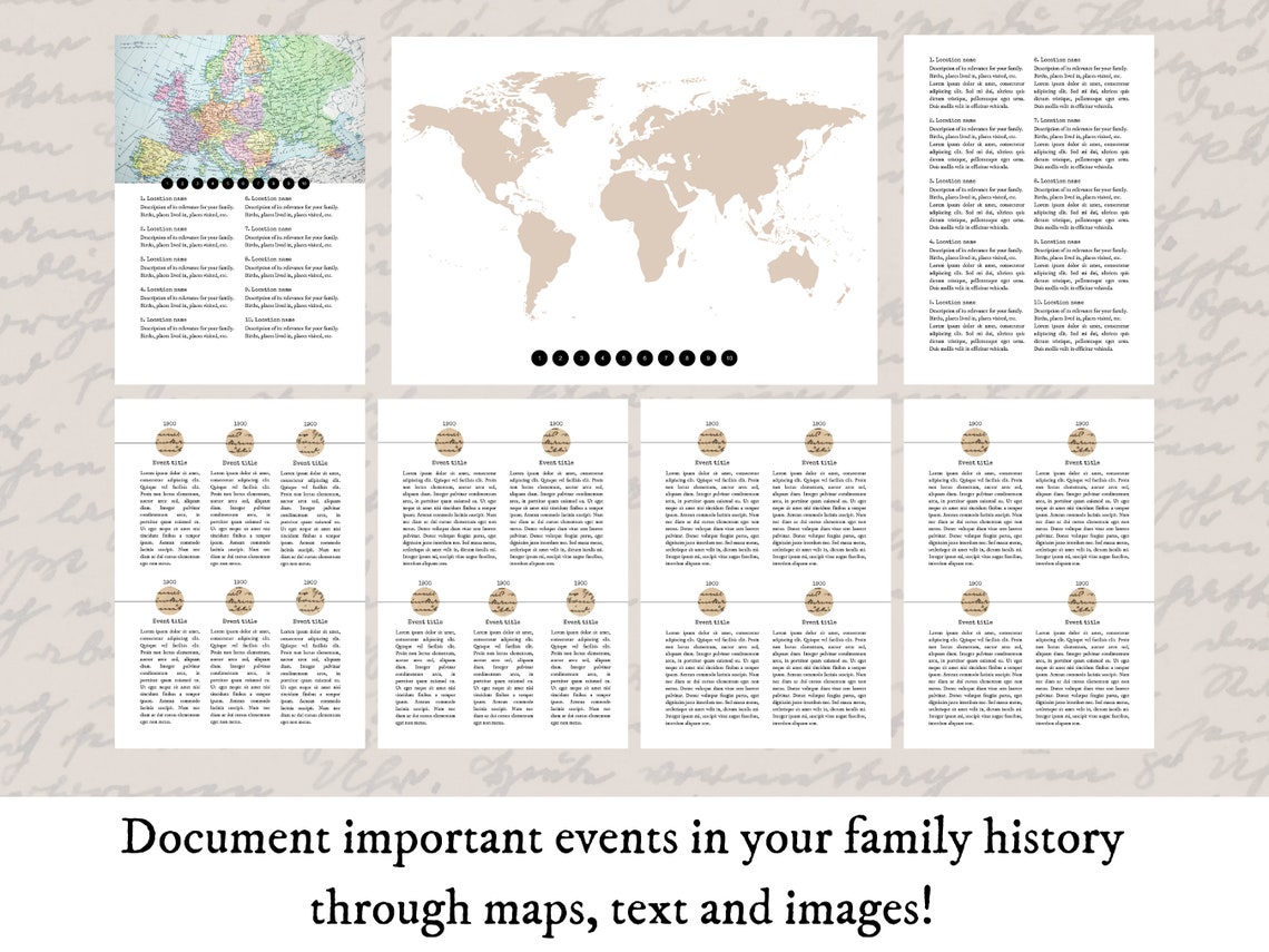 Family Ancestry Book Template A4 & Letter Size - Genealogy, Family Tree ...