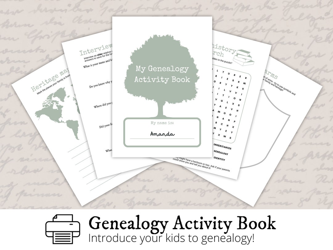 Genealogy Activity Book for Kids - Printable PDF - Family History ...