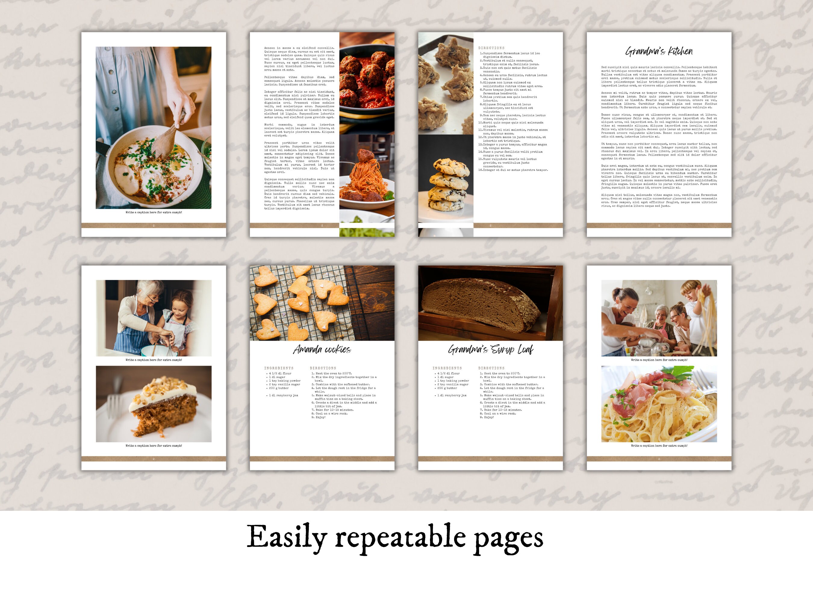 Heirloom Recipe Book Template A4 Size Only - Editable in Canva - Edit ...