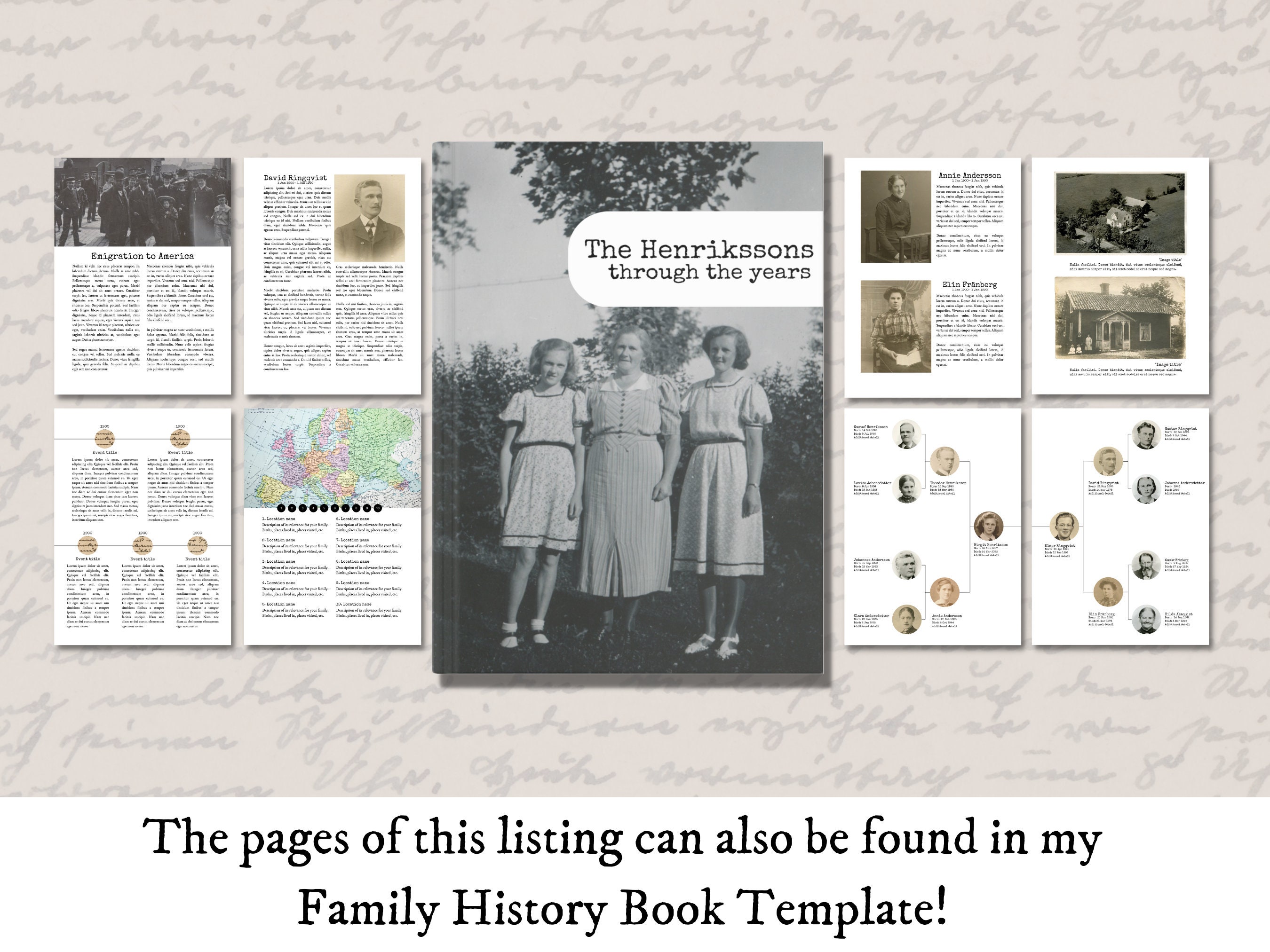 Family Tree Template A4 & Letter Size - Genealogy, Family History ...