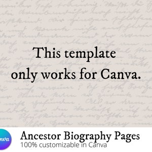 Ancestor Biography Pages Template A4 & Letter Size - Genealogy, Family ...