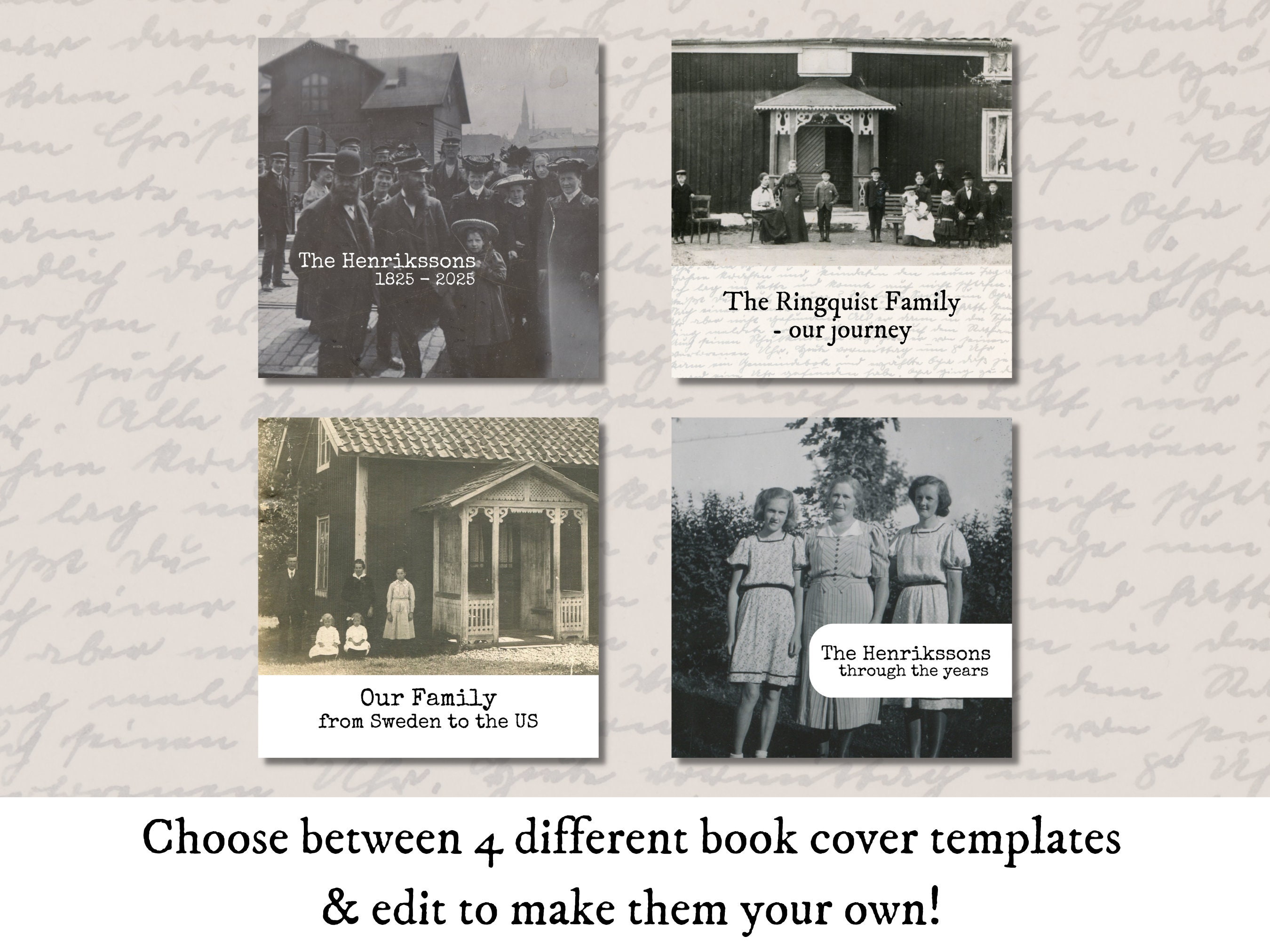 Square Family Ancestry Book Template A4 & Letter Size - Genealogy ...