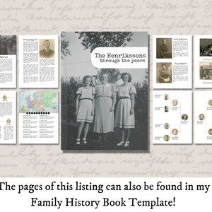 Ancestor Biography Pages Template A4 Size Genealogy, Family History ...