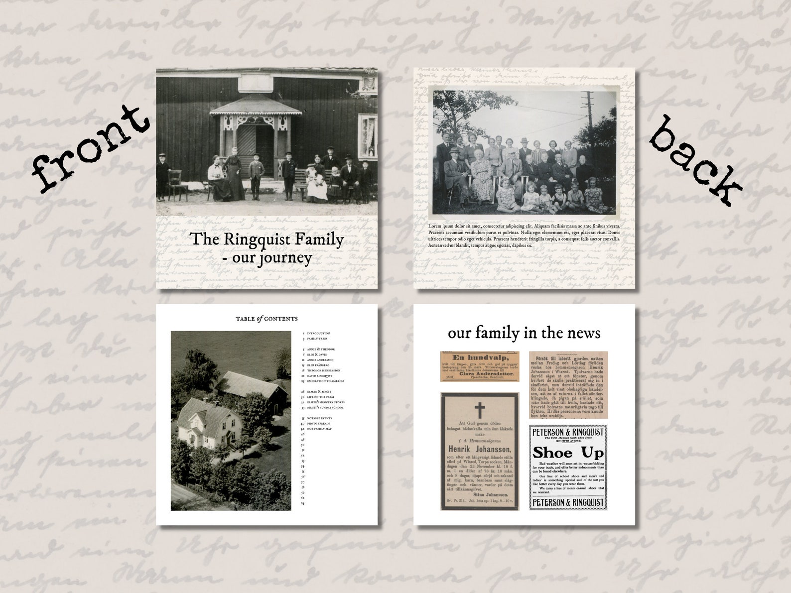 Square Family Ancestry Book Template A4 & Letter Size - Genealogy ...