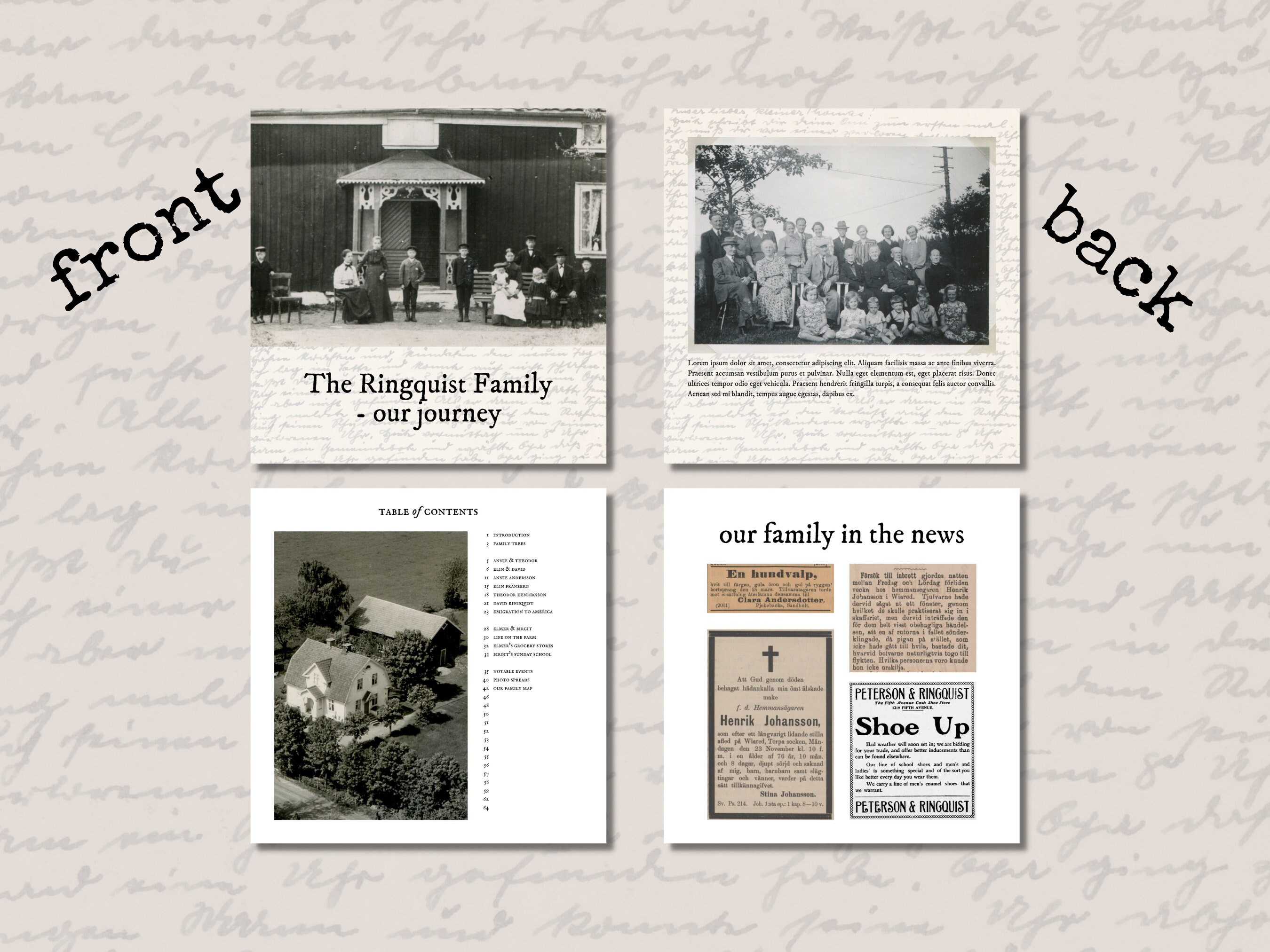 Square Family Ancestry Book Template A4 & Letter Size - Genealogy ...