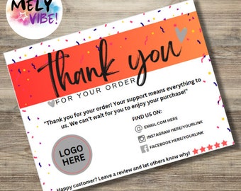 Digital / Printable Business Thank You Card - Etsy