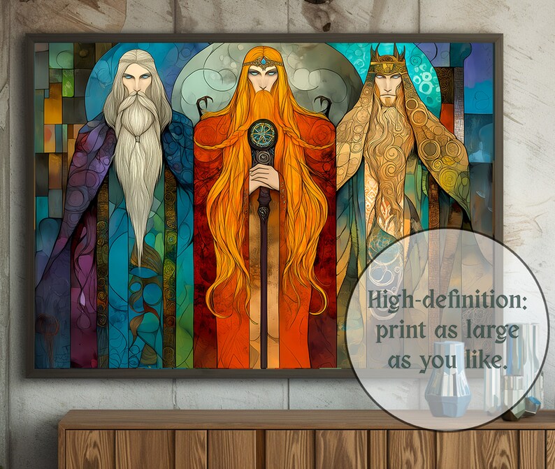 Irish Mythology Poster, Celtic Art, Tuatha De Danann Print, Comic Book ...