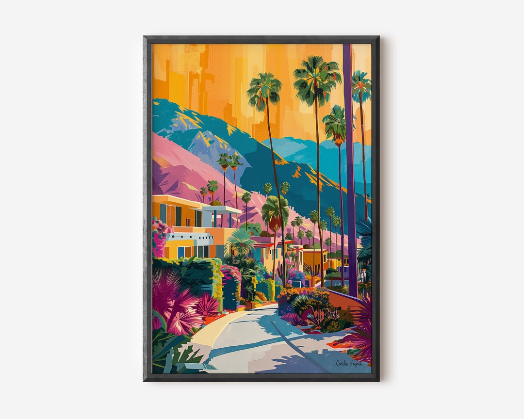 Palm Springs Digital Wall Art, "palm Panorama," Palm Springs Poster ...
