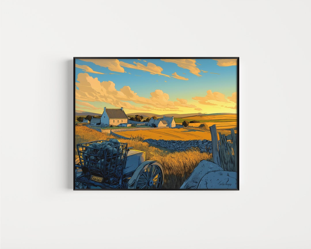 Country Landscape, Fantasy Wall Art, Printable Art, Digital Download ...