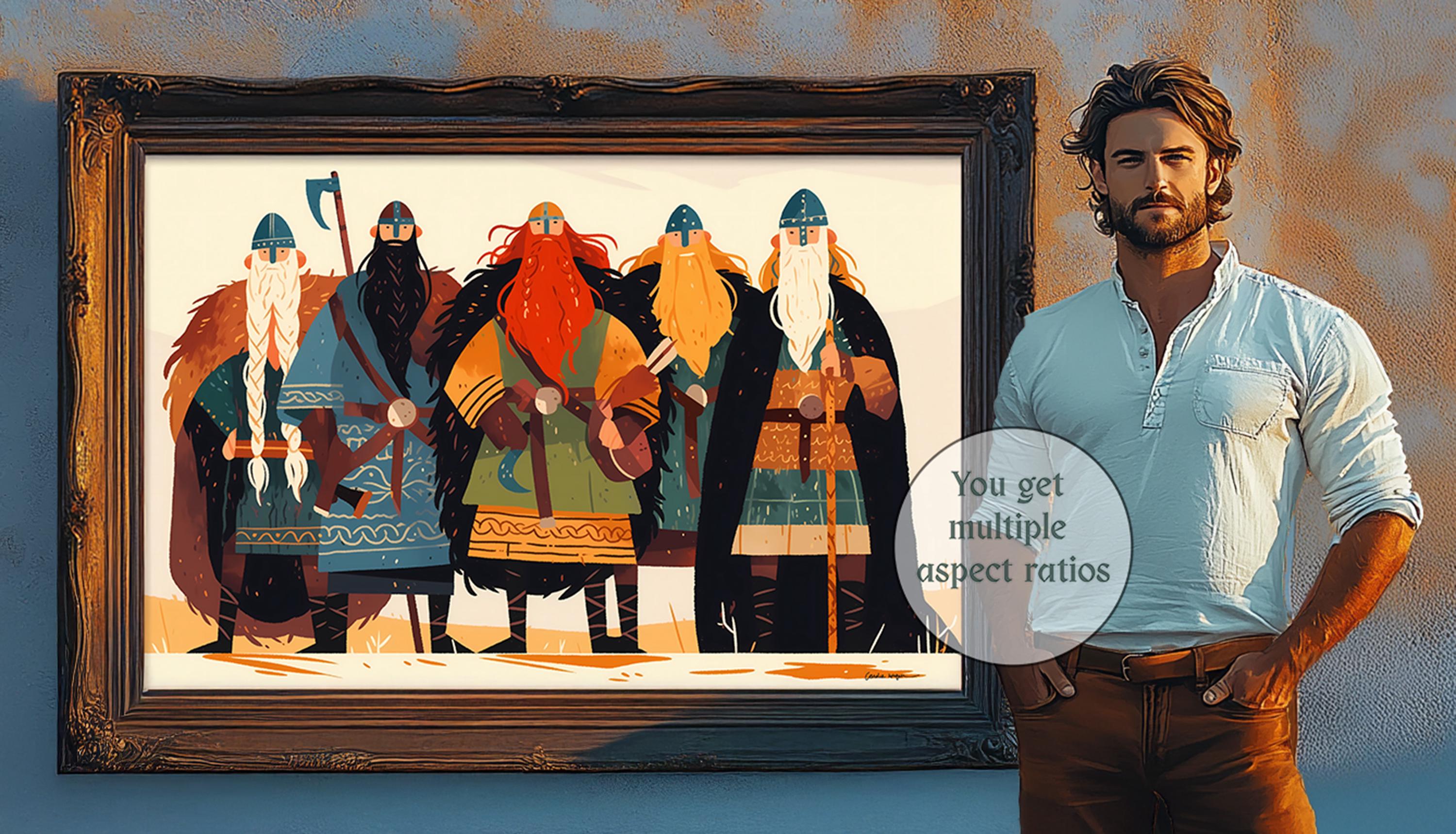 Viking Warrior Art Printable: Nordic Fantasy Characters (digital ...