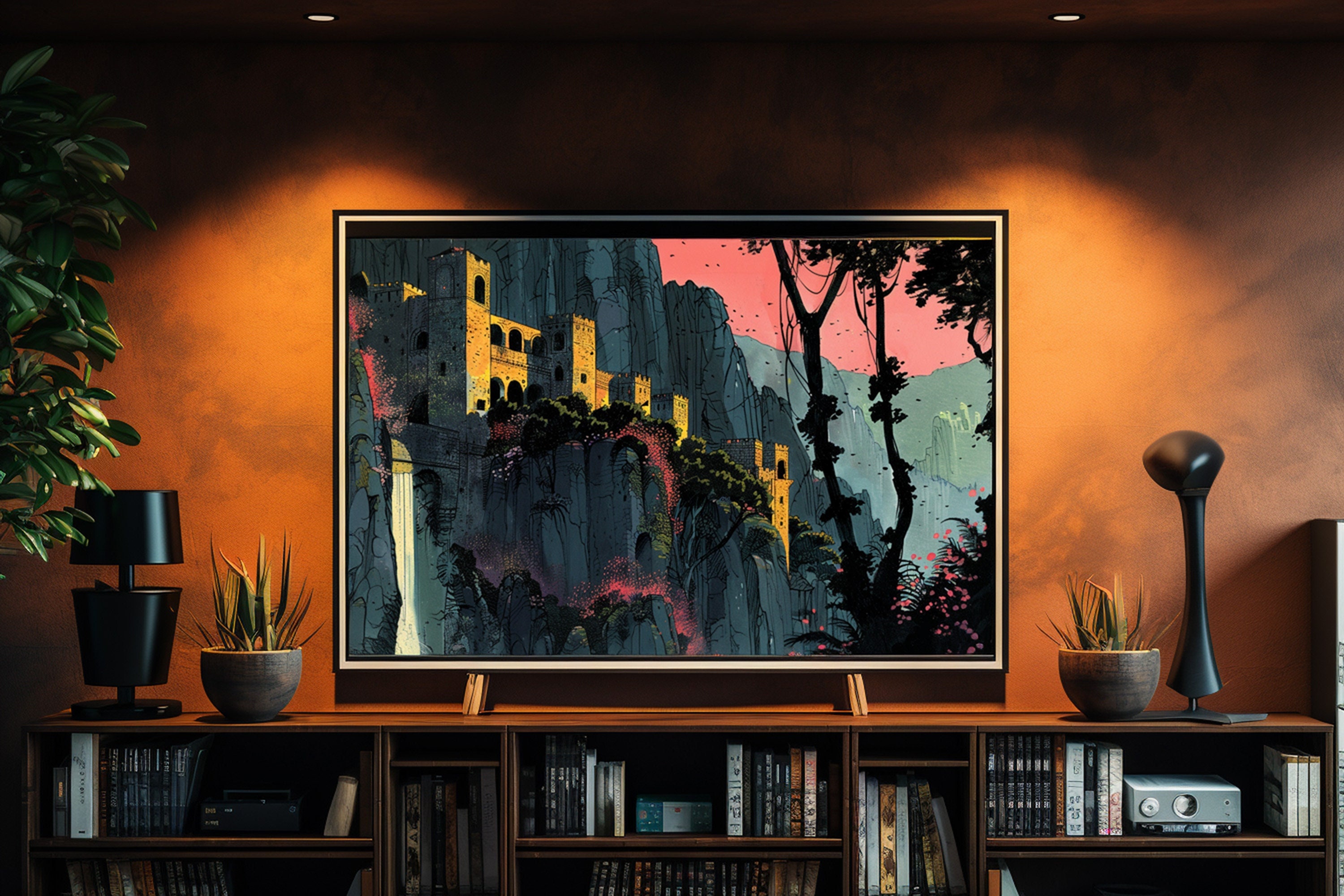 Fantasy Art Poster, Castle Poster, Wall Art, Printable Art, Digital ...