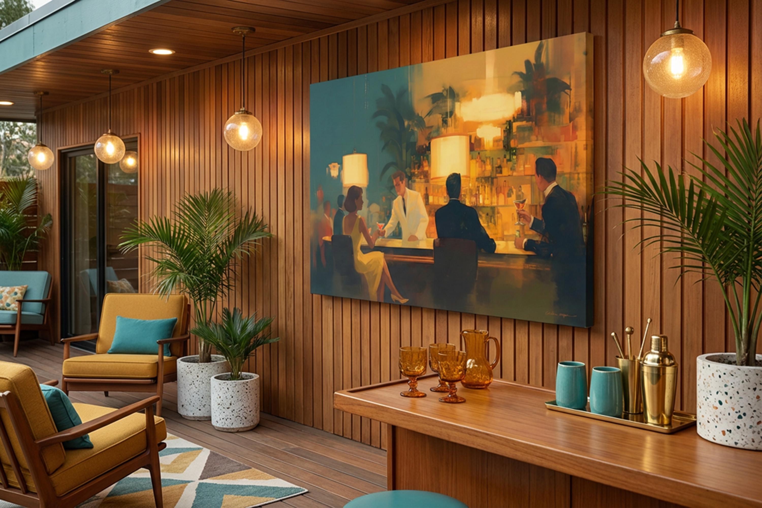 Palm Springs Bar Scene Poster – 1950s Chi Chi Club Art (digital ...