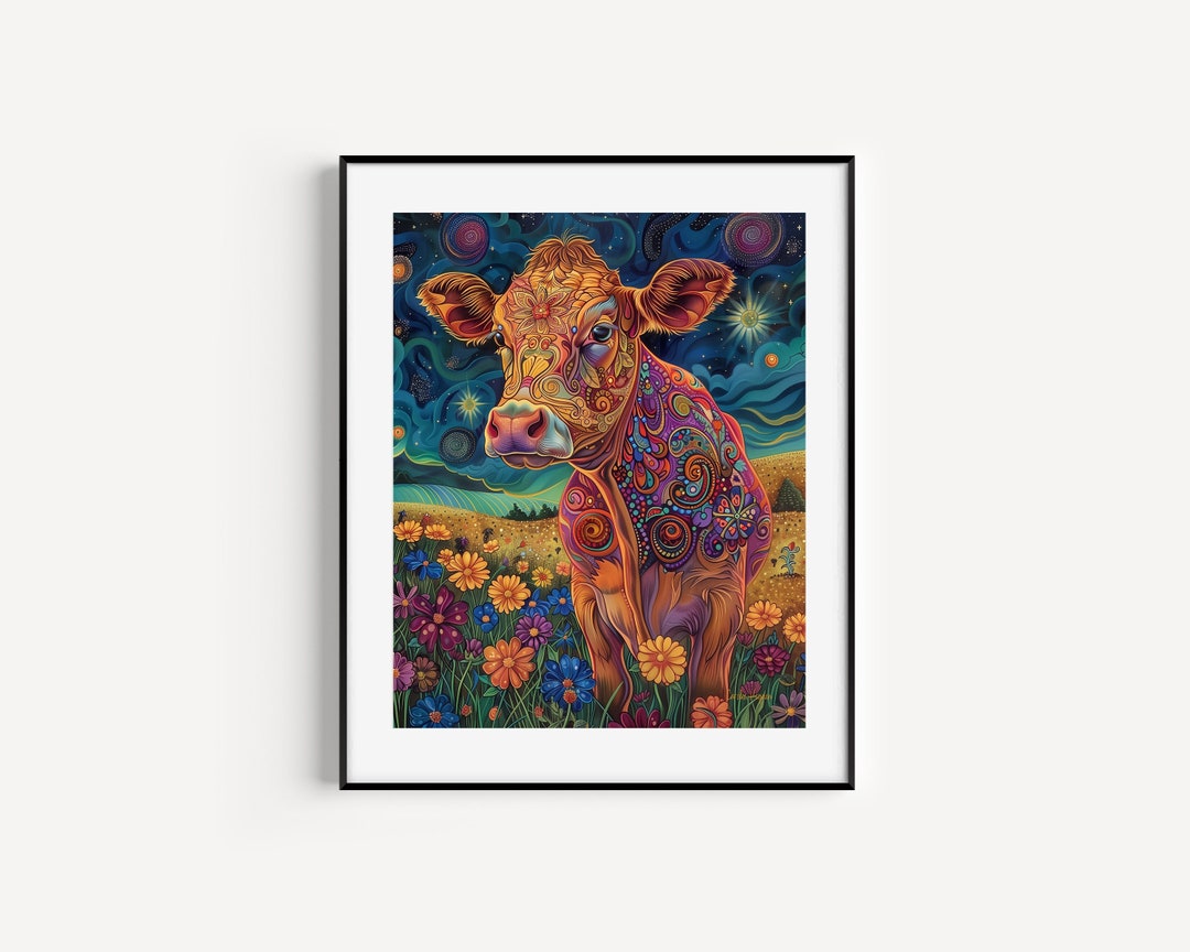 Fantasy Art, meadow Muse, Digital Download, Beautiful Cow, Vegan ...