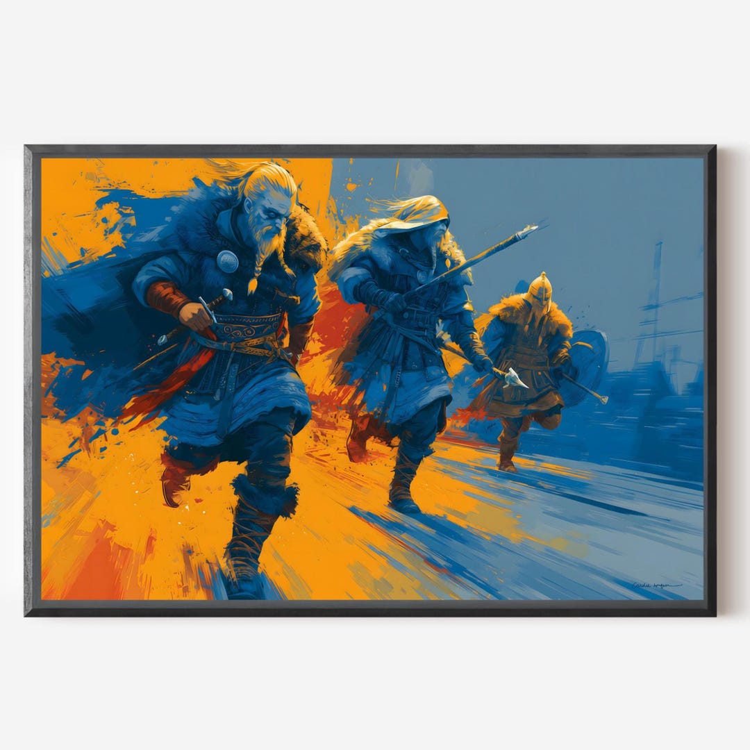 Thunderbreak Charge — Viking Warriors Battle Poster High Def JPG ...