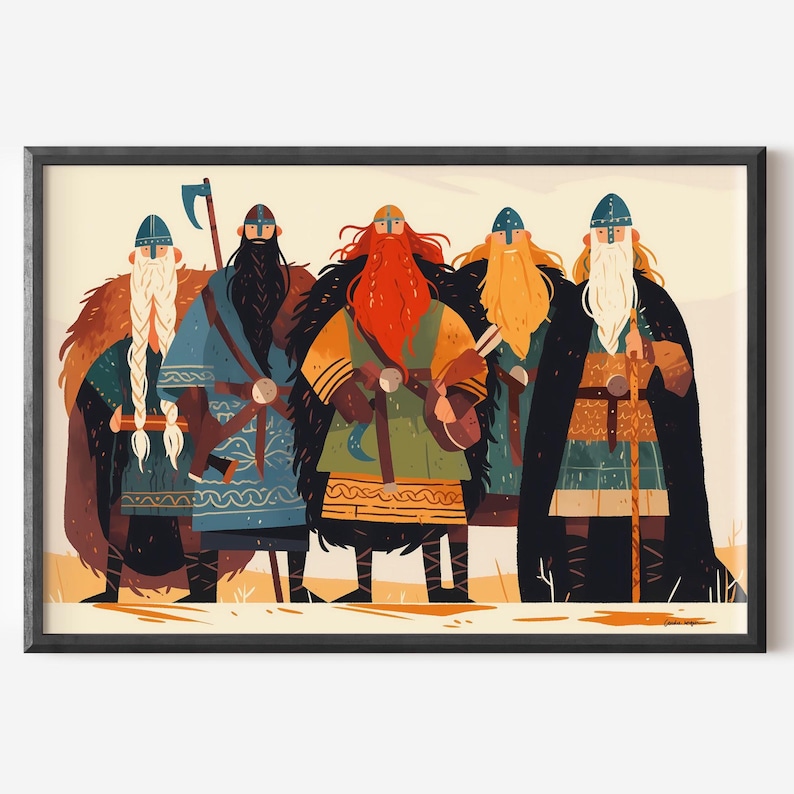 Viking Warrior Art Printable: Nordic Fantasy Characters (digital ...
