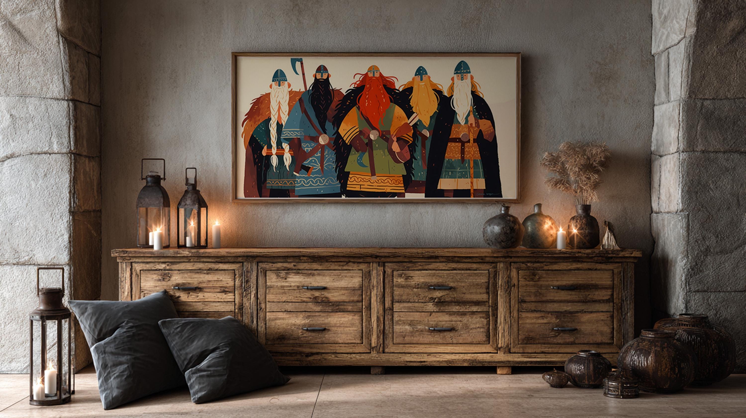 Viking Warrior Art Printable: Nordic Fantasy Characters (digital ...