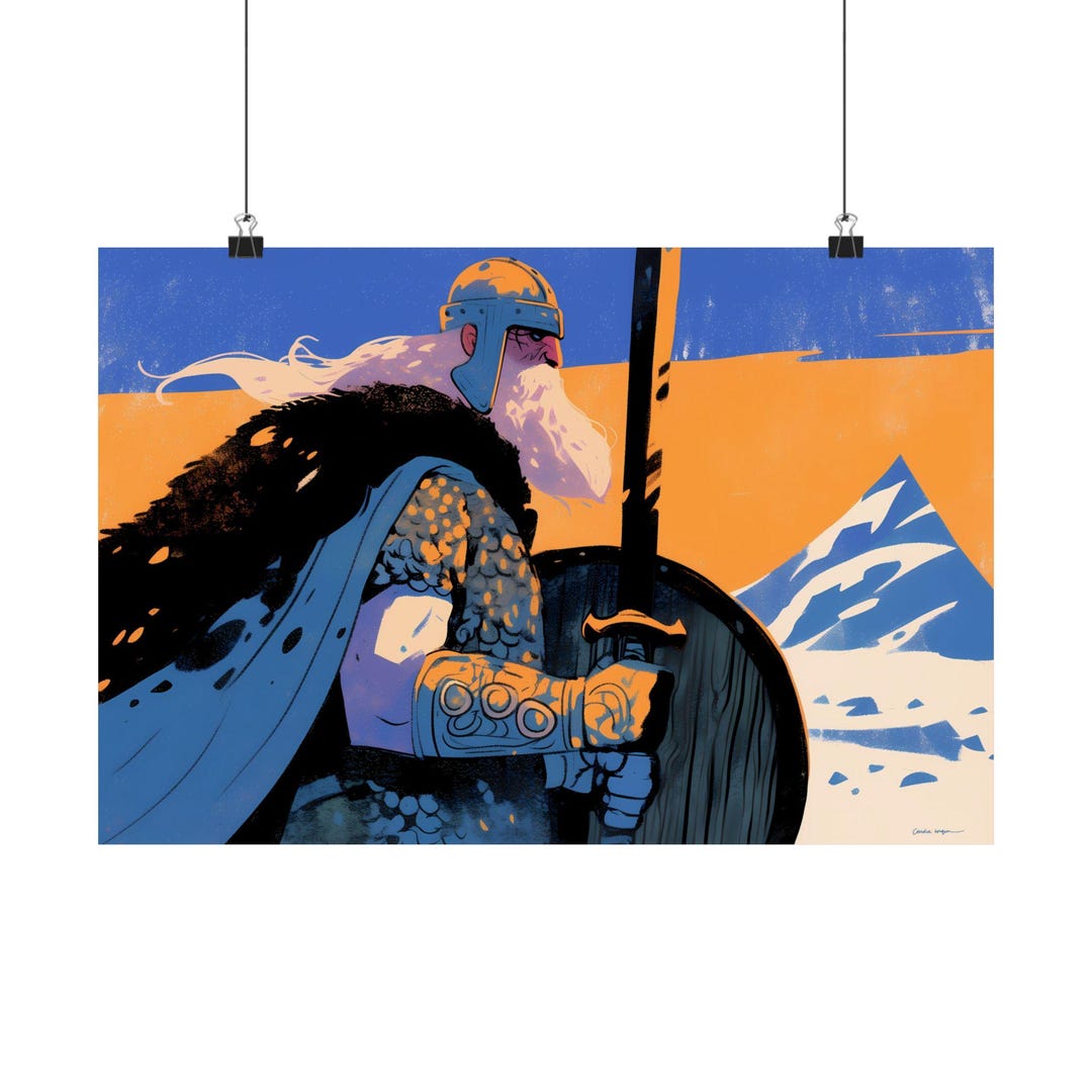 Epic Viking Abstract Giclée Print | 3:2 Aspect Ratio | Unframed High ...