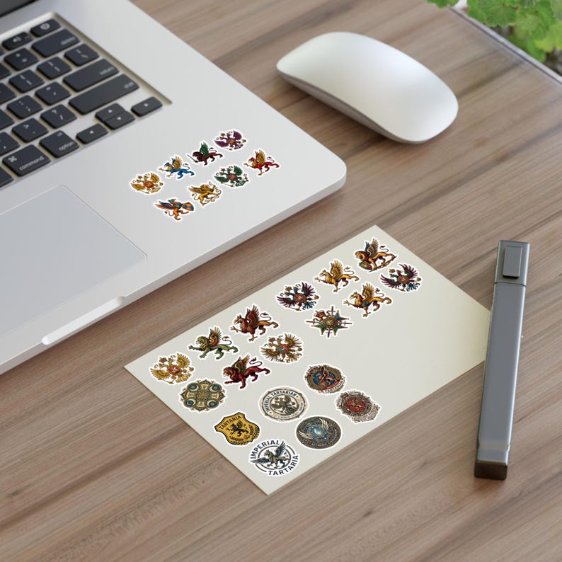 Tartaria Sticker Sheet: 26 Mythic Empire Heraldic Icons, Vinyl Decals ...