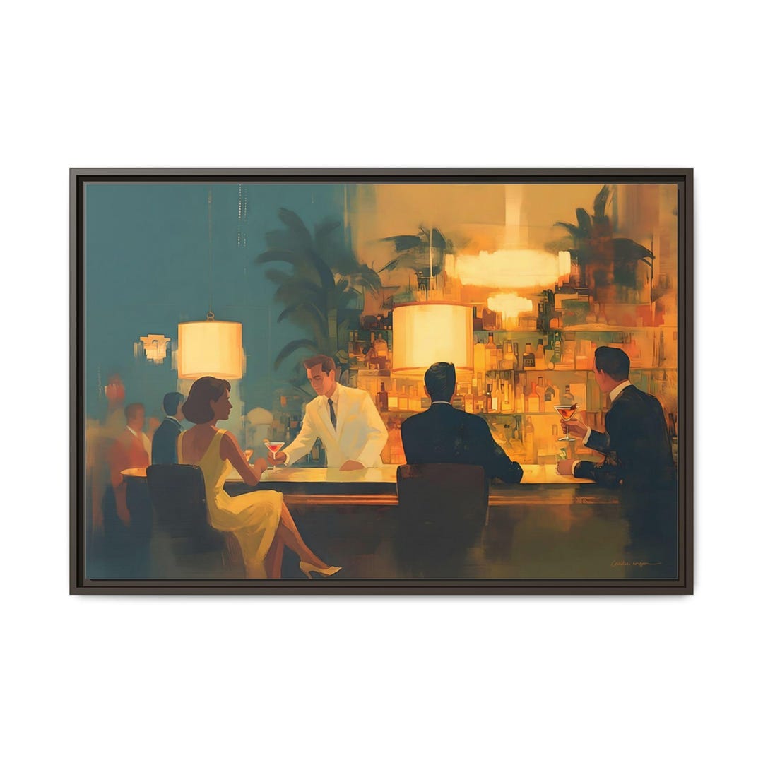 Palm Springs Bar Scene Poster – 1950s Chi Chi Club Art (digital ...
