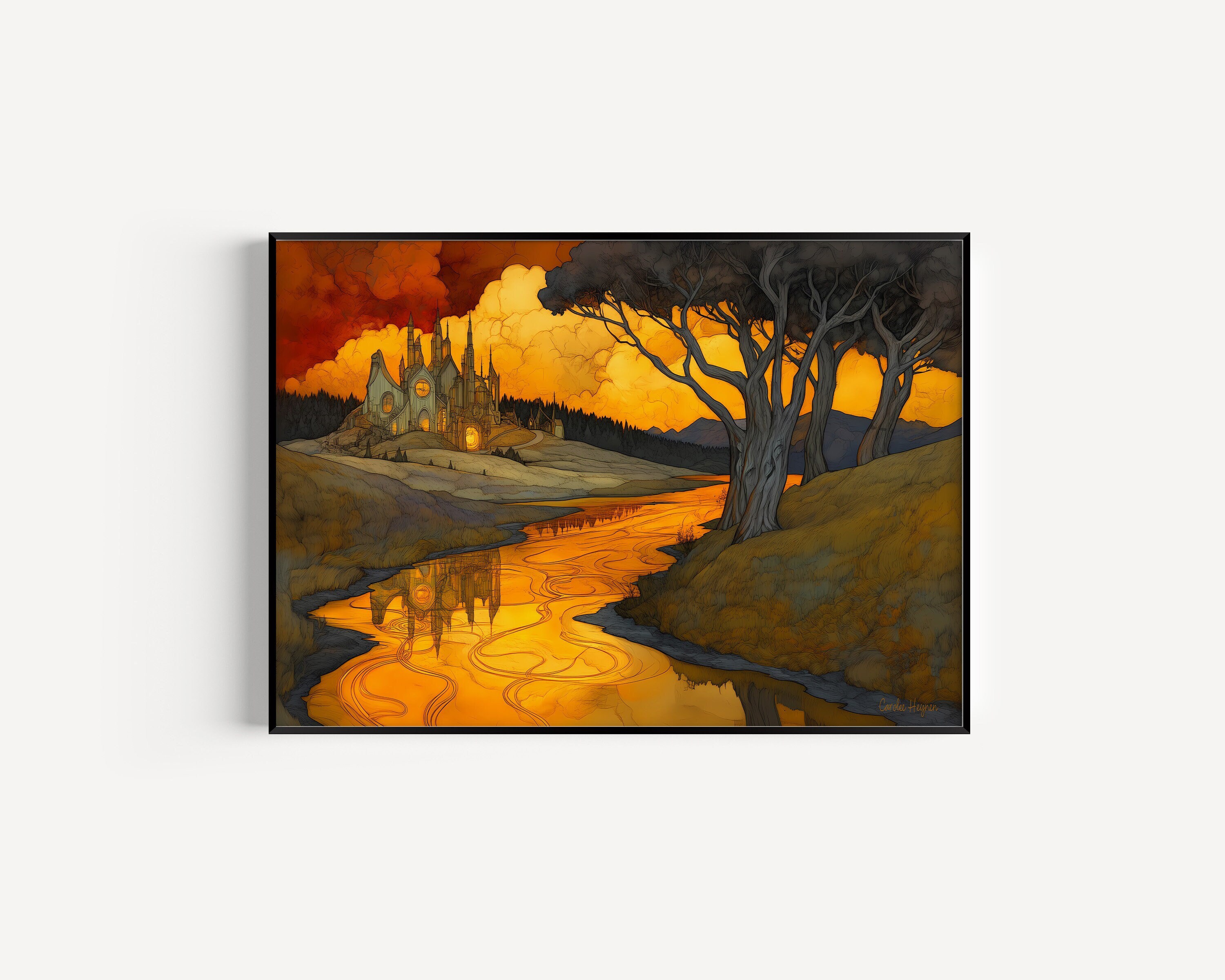 Fantasy Castle Landscape Poster, Comic Book Art, Fantasy Wall Art ...